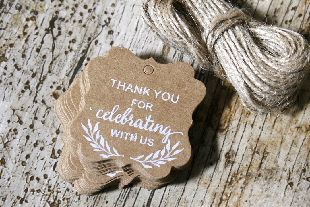 Thank You for Celebrating With Us Gift Tags, Wedding, Thank You Label ...