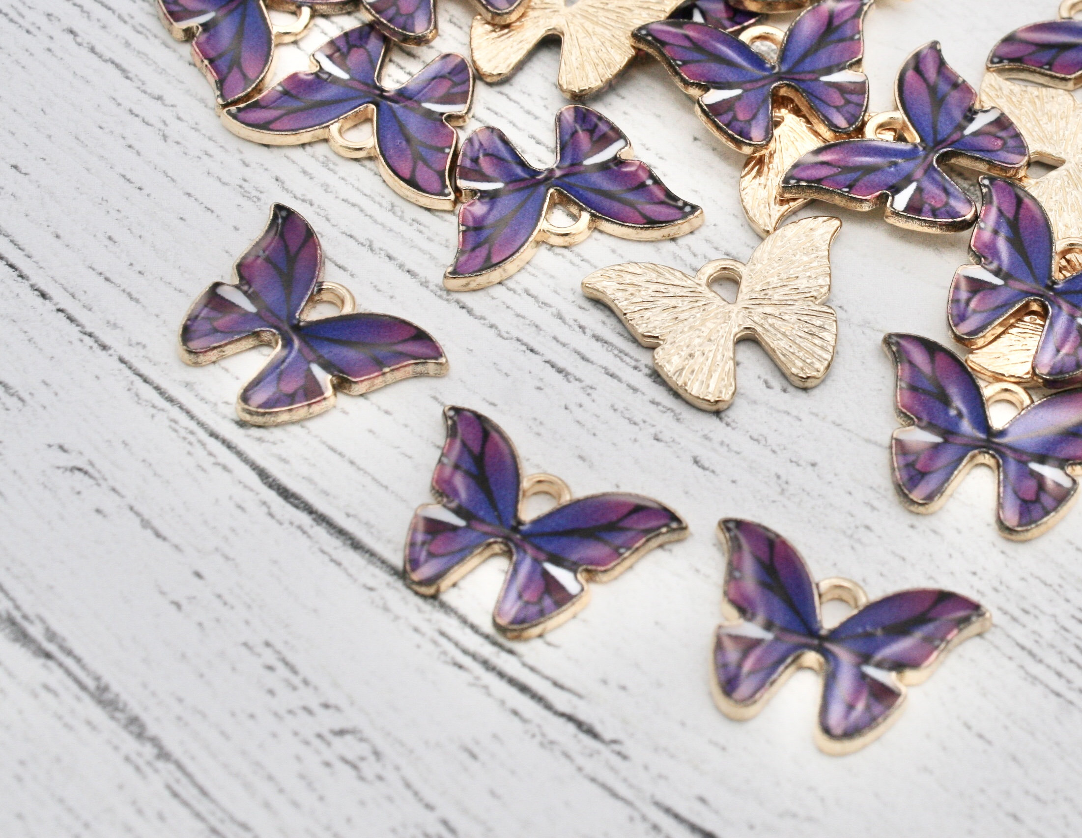 Purple Butterfly Enamel Charms, Purple Butterfly Charm, Jewellery ...