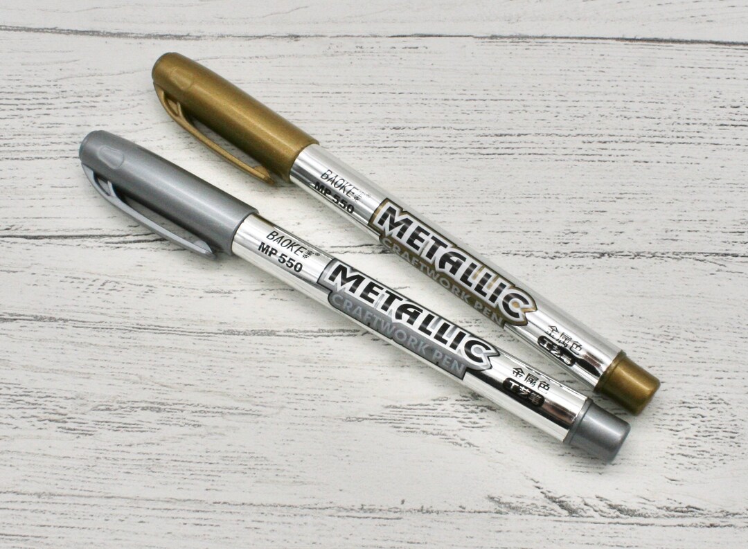 Gold and Silver Metallic Pens, Metallic Gold and Silver Felt Tip Pens ...