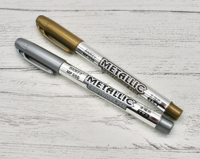 Gold and Silver Metallic Pens Metallic Gold and Silver Felt - Etsy