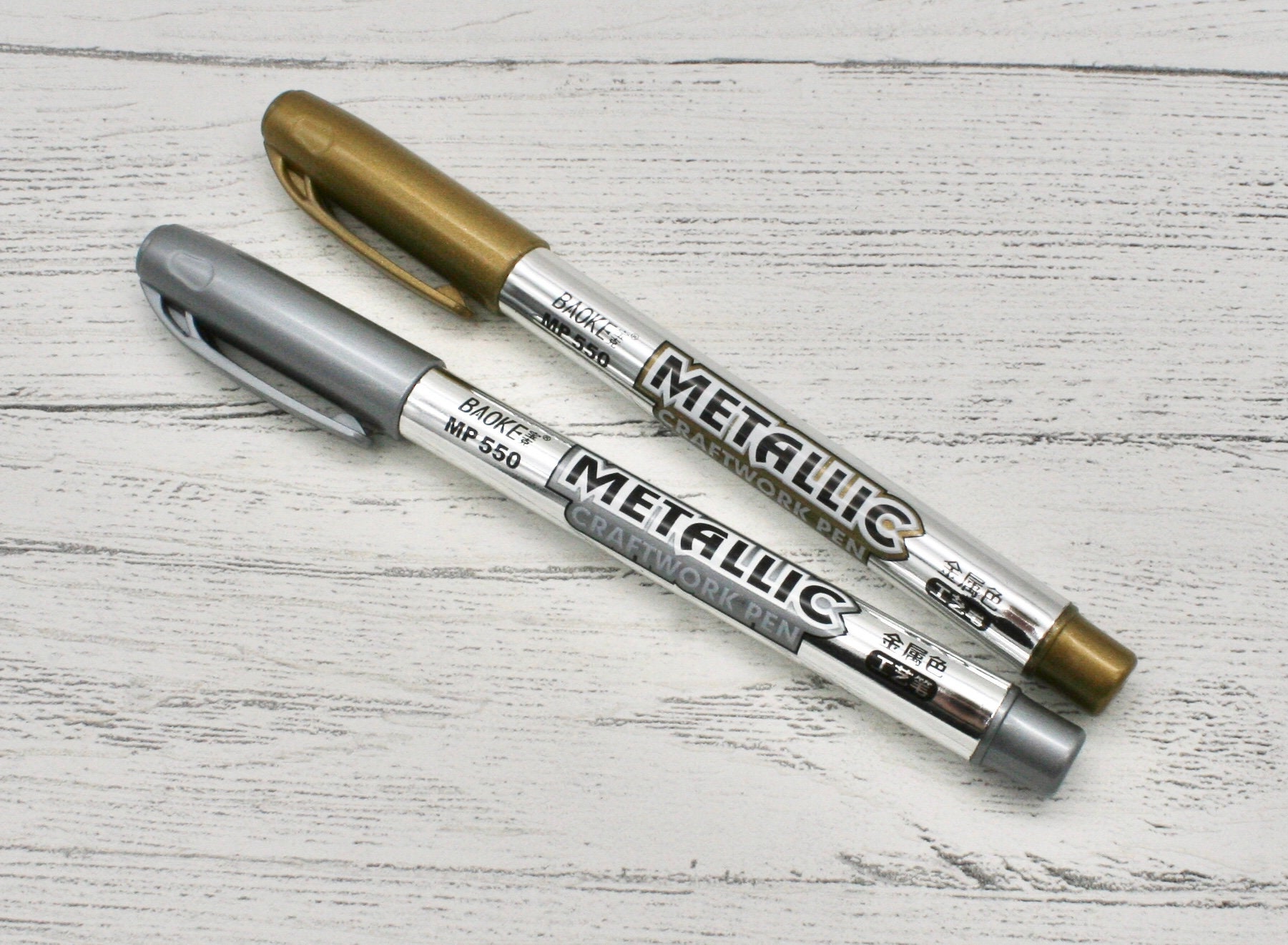 Gold and Silver Metallic Pens Metallic Gold and Silver Felt - Etsy