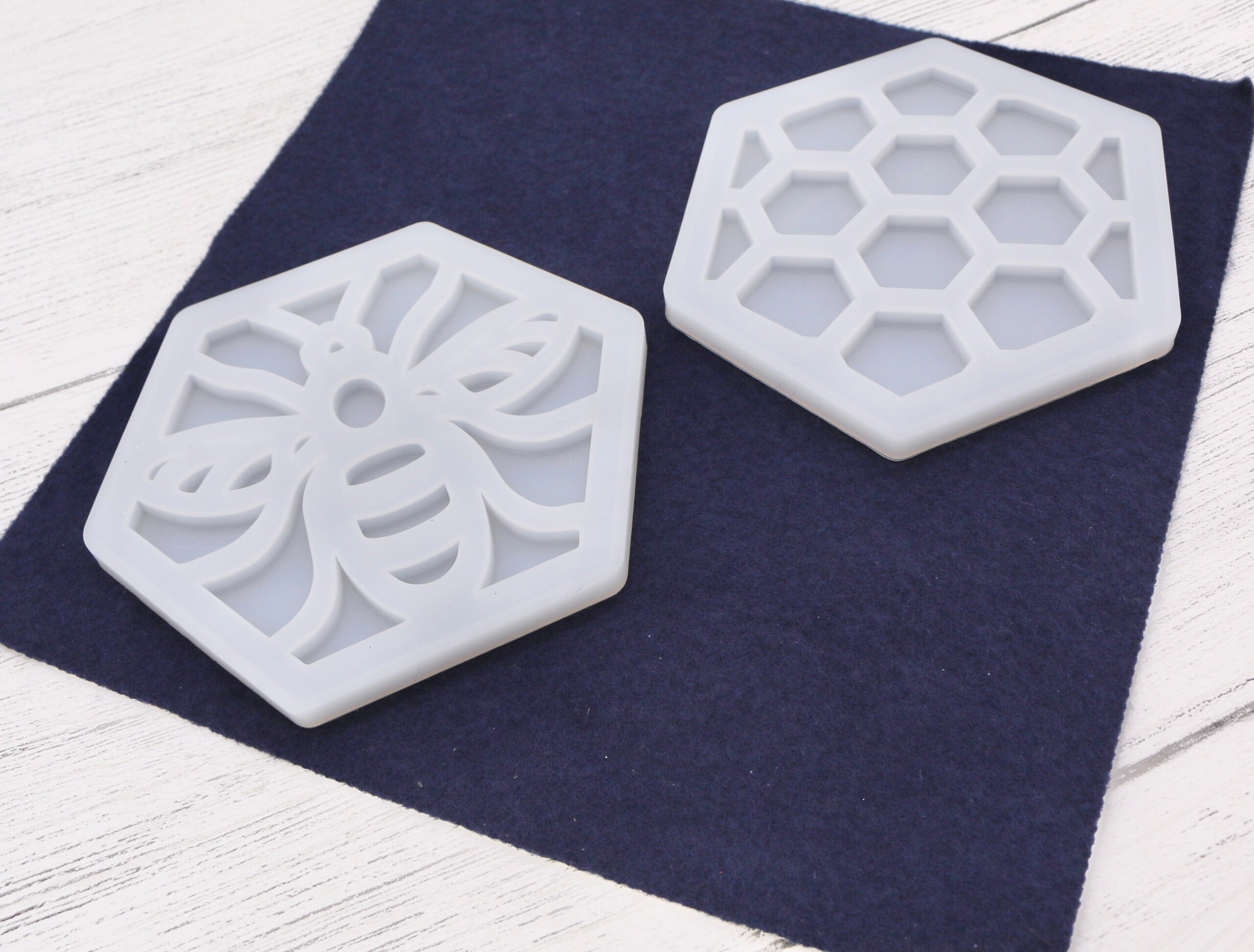 Bee and Honeycomb Hexagon Coaster Silicone Mould Bee Coaster | Etsy