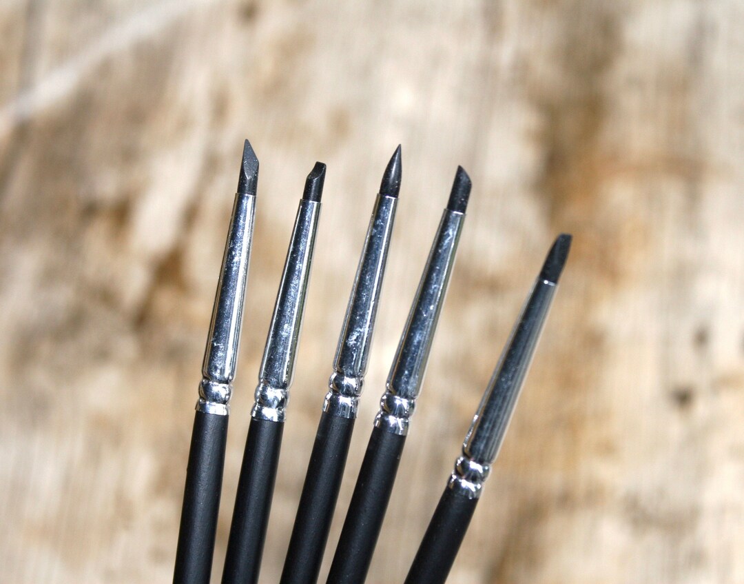 1 Set of 5pc Silicone Tools Craft Supplies for Creating Texture on Fimo ...