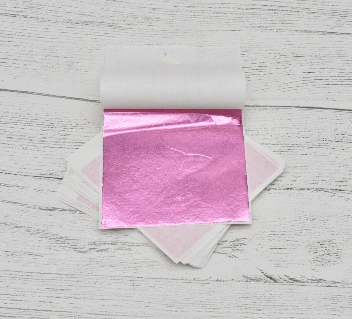 Pink Leaf Foil Paper Sheets for Crafts Resin Scrapbooking | Etsy UK