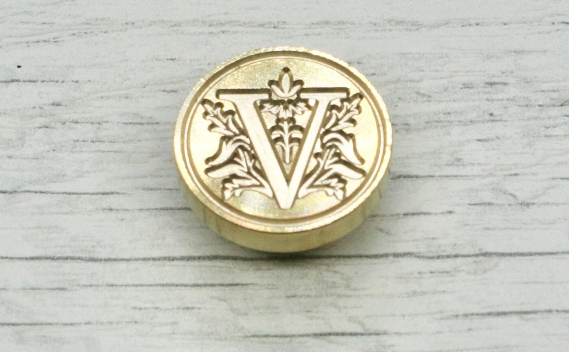 Letter V Metal Wax Stamp Head, Wax Seal Head to Attach to Your Handle ...