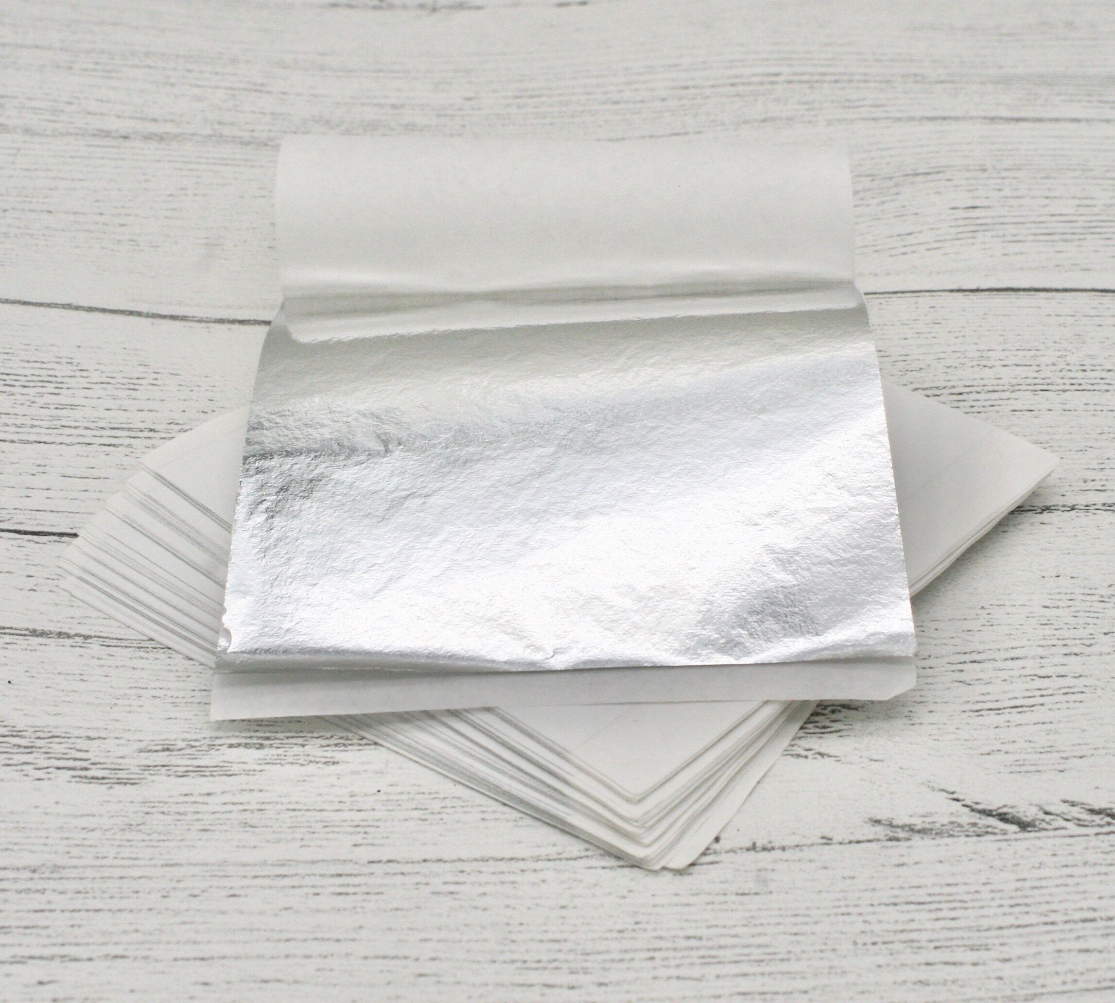 Silver Leaf Foil Paper Sheets for Crafts Resin Scrapbooking | Etsy