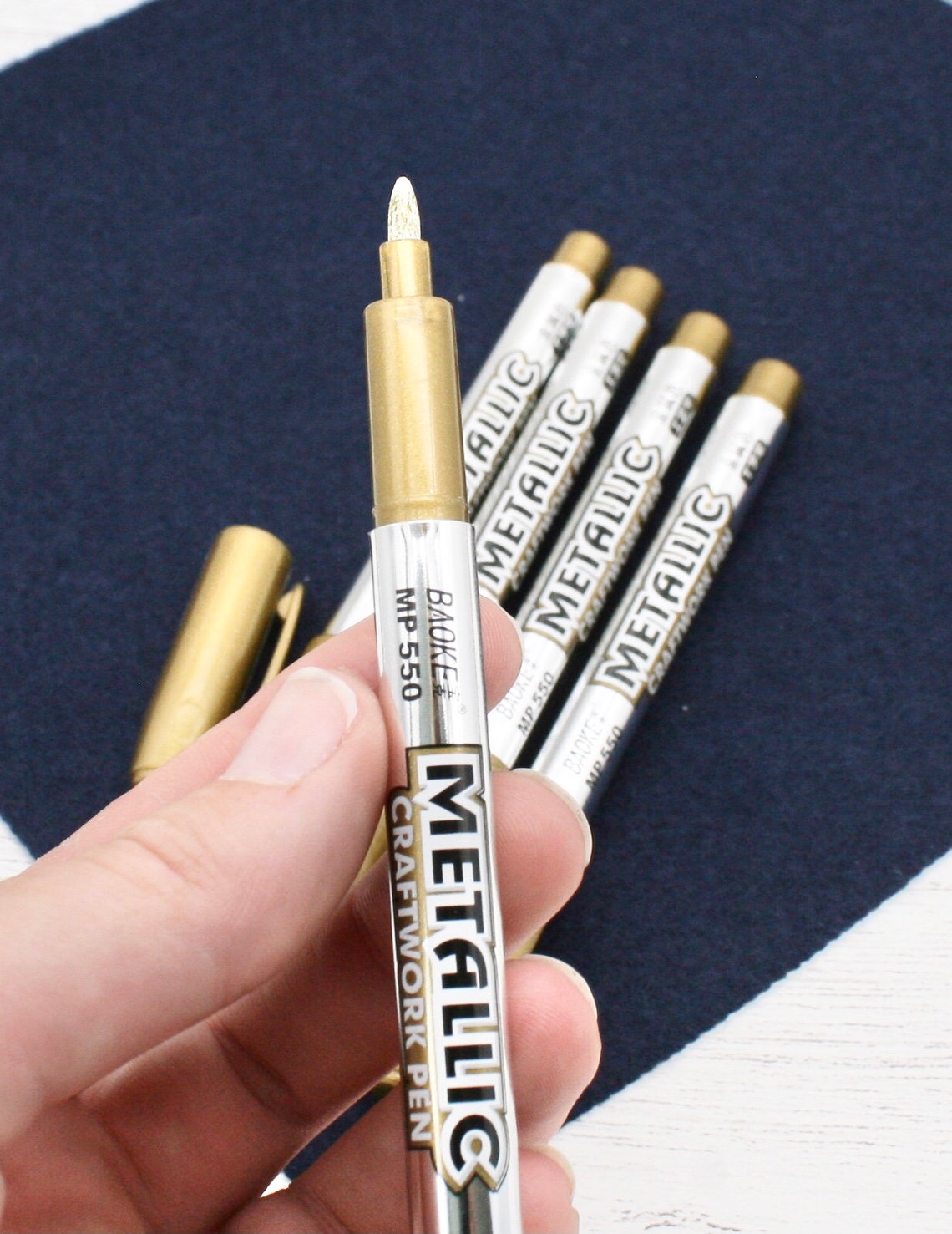 Gold and Silver Metallic Pens Metallic Gold and Silver Felt - Etsy
