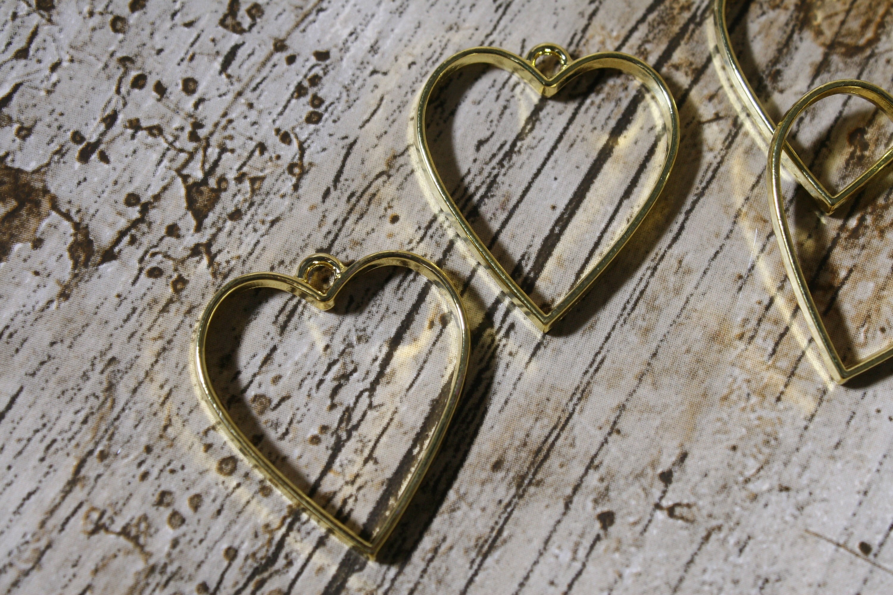 Heart Shape Gold Tone Open Back Blank Metal Bezels, Heart Bezel ...