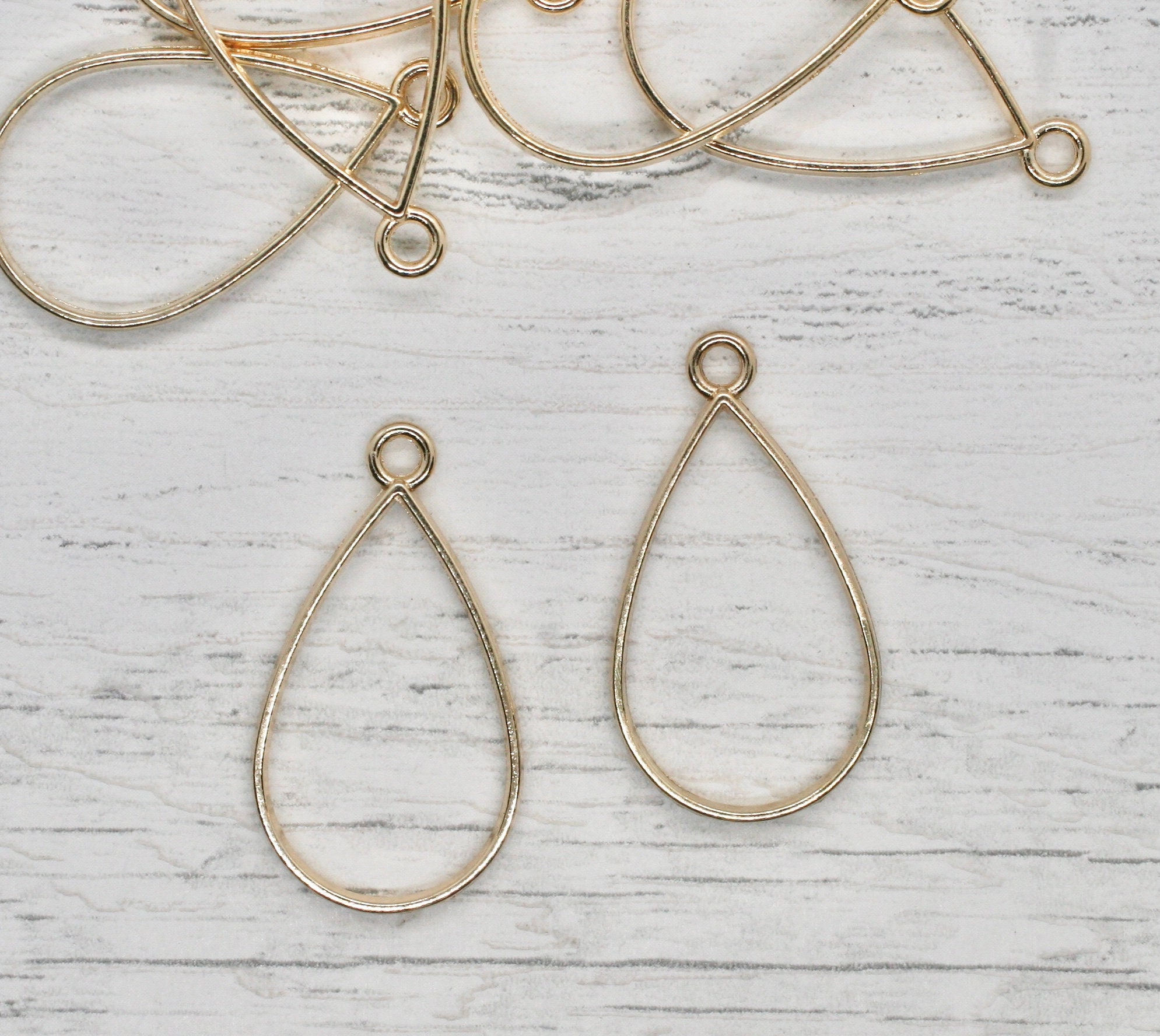 Tear Drop Set of 2 Open Back Blank Metal Bezels Tear Drop - Etsy