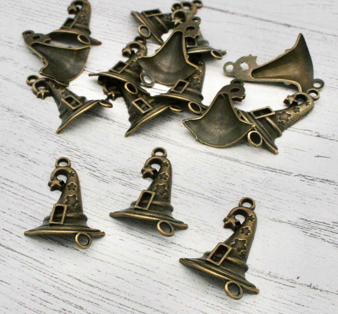 2 X Magic Hat Charms Jewellery Making Craft Supplies Wizard - Etsy
