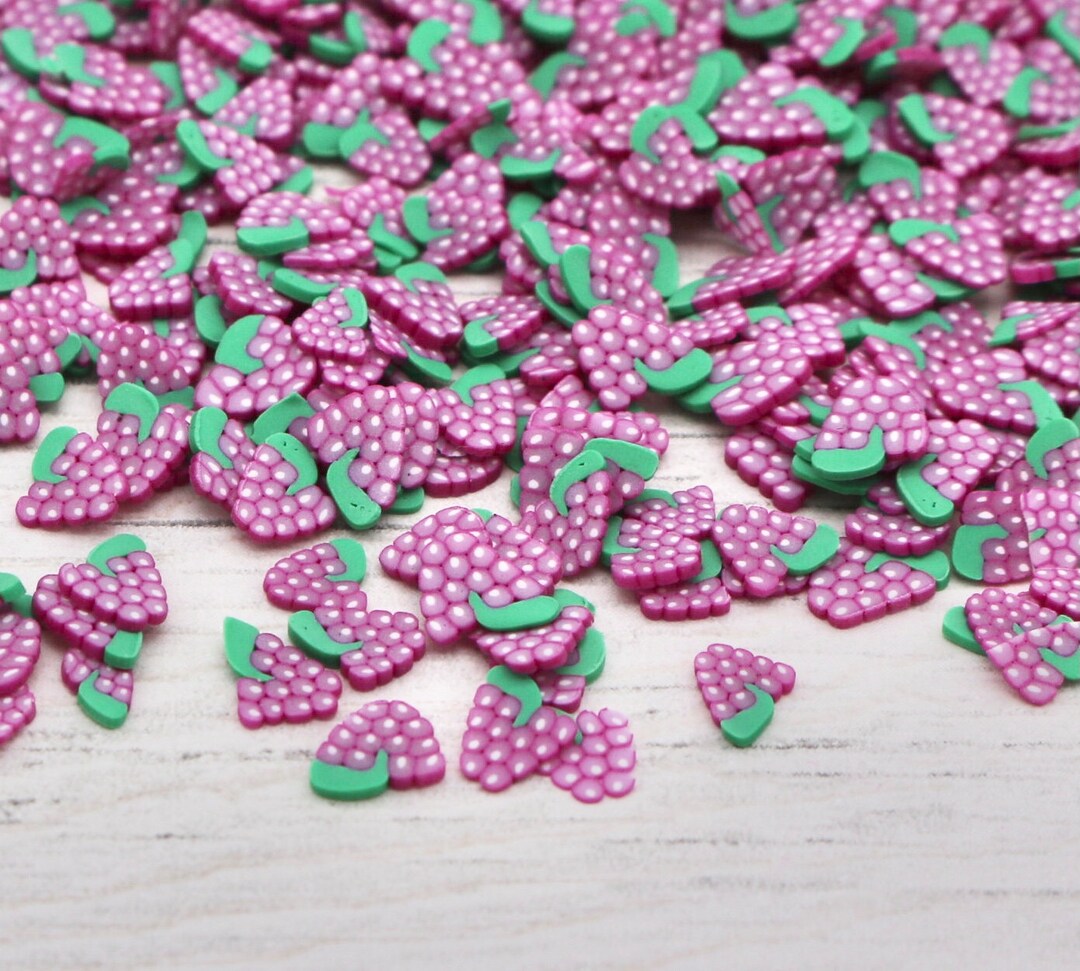 10g Grapes Polymer Clay Slices, Fruit Clay Slices, Resin Insert Craft ...