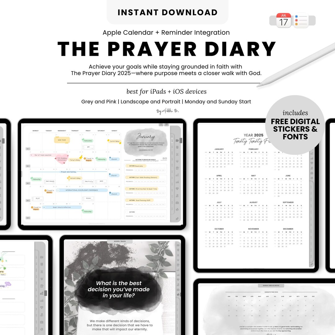 The Prayer Diary 2025 | Digital Planner With Ios Shortcuts Apple ...