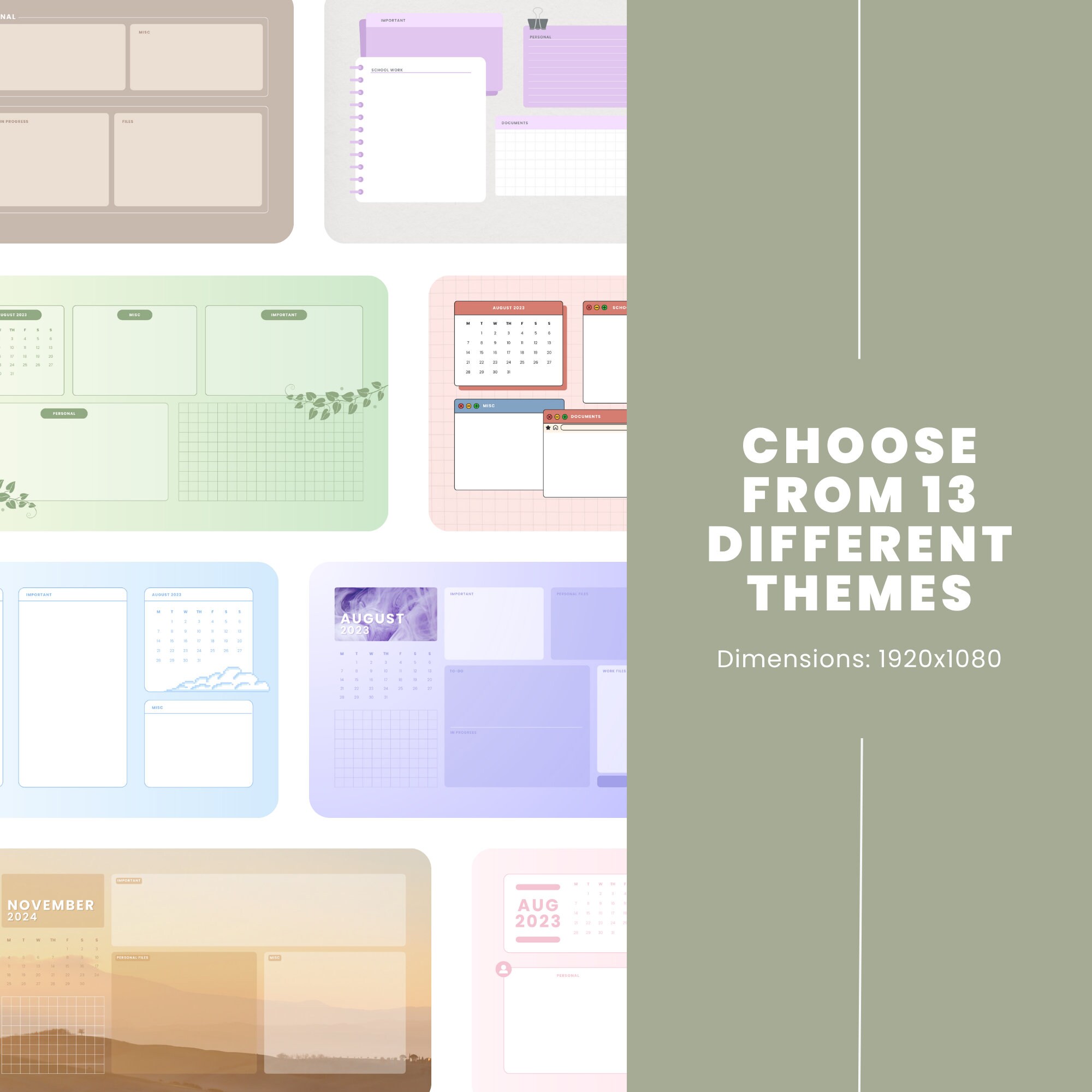 Desktop Organizer Wallpaper August 2023 to December 2024 Desktop ...