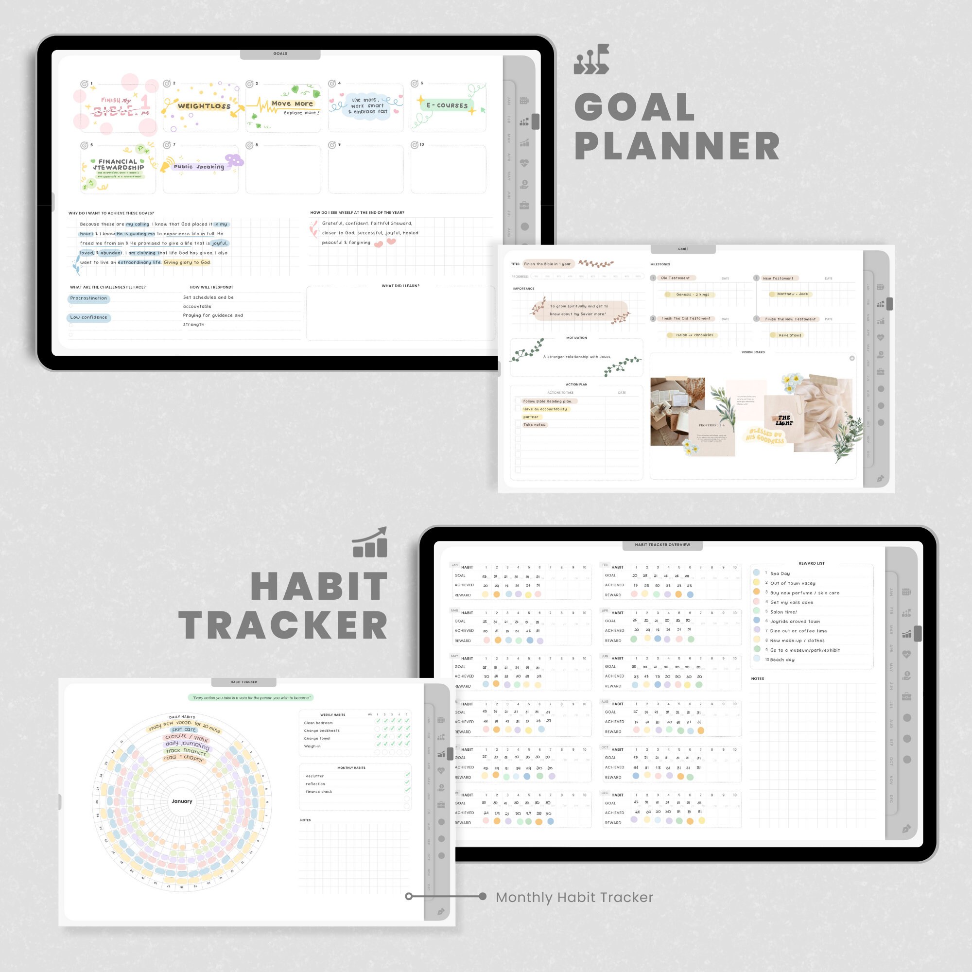 2024 the Ultimate Digital Life Planner Goal & Habit Tracker, Monthly ...