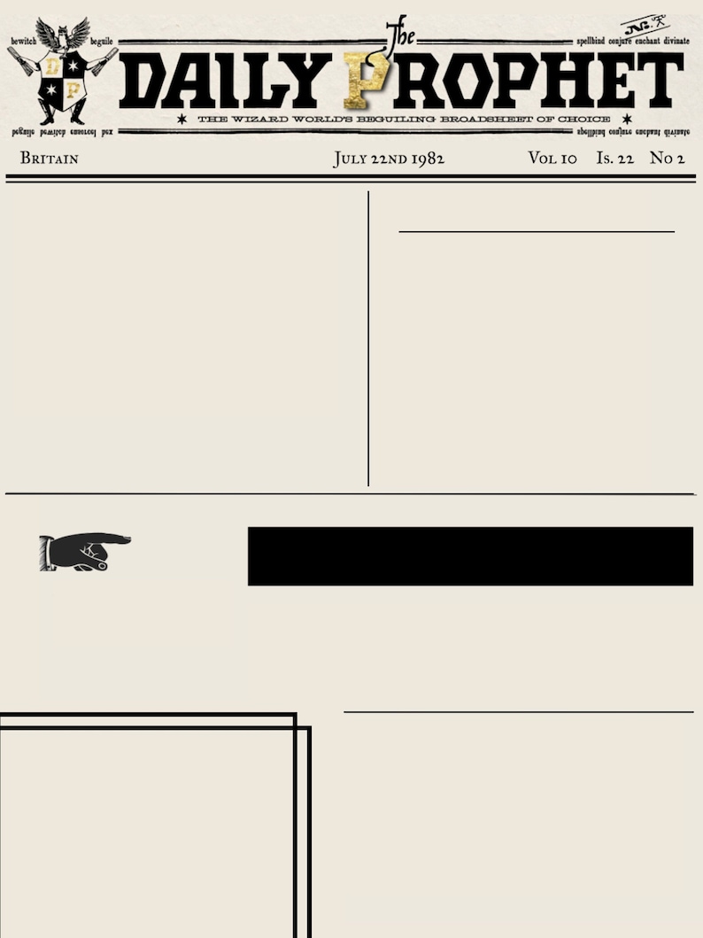 JPEG Harry Potter Daily Prophet Blank Printable Newspaper - Etsy