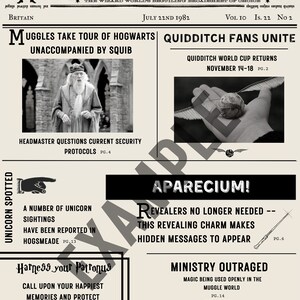 JPEG Harry Potter Daily Prophet Blank Printable Newspaper - Etsy