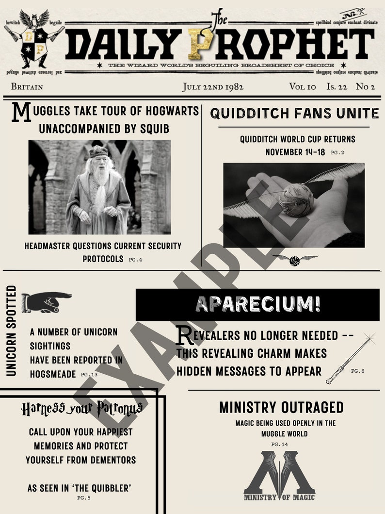 JPEG Harry Potter Daily Prophet Blank Printable Newspaper - Etsy