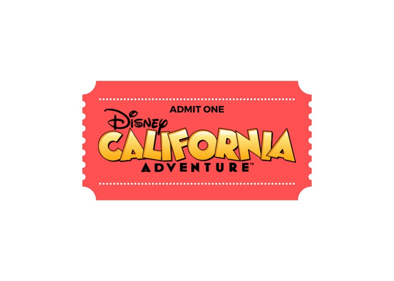 Printable Disneyland California Adventure Printable Admission Ticket - Etsy
