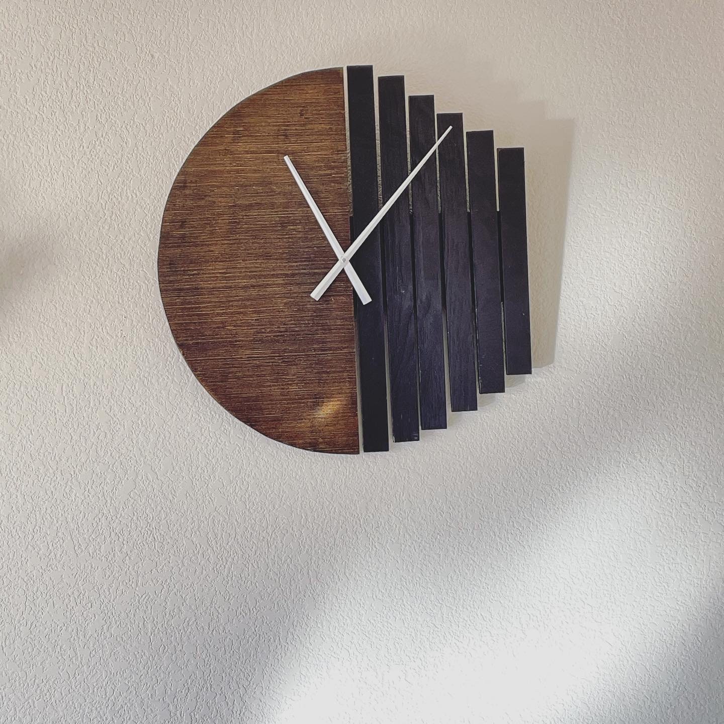 Half-circle/ Slat Oversized Wall Clock - Etsy