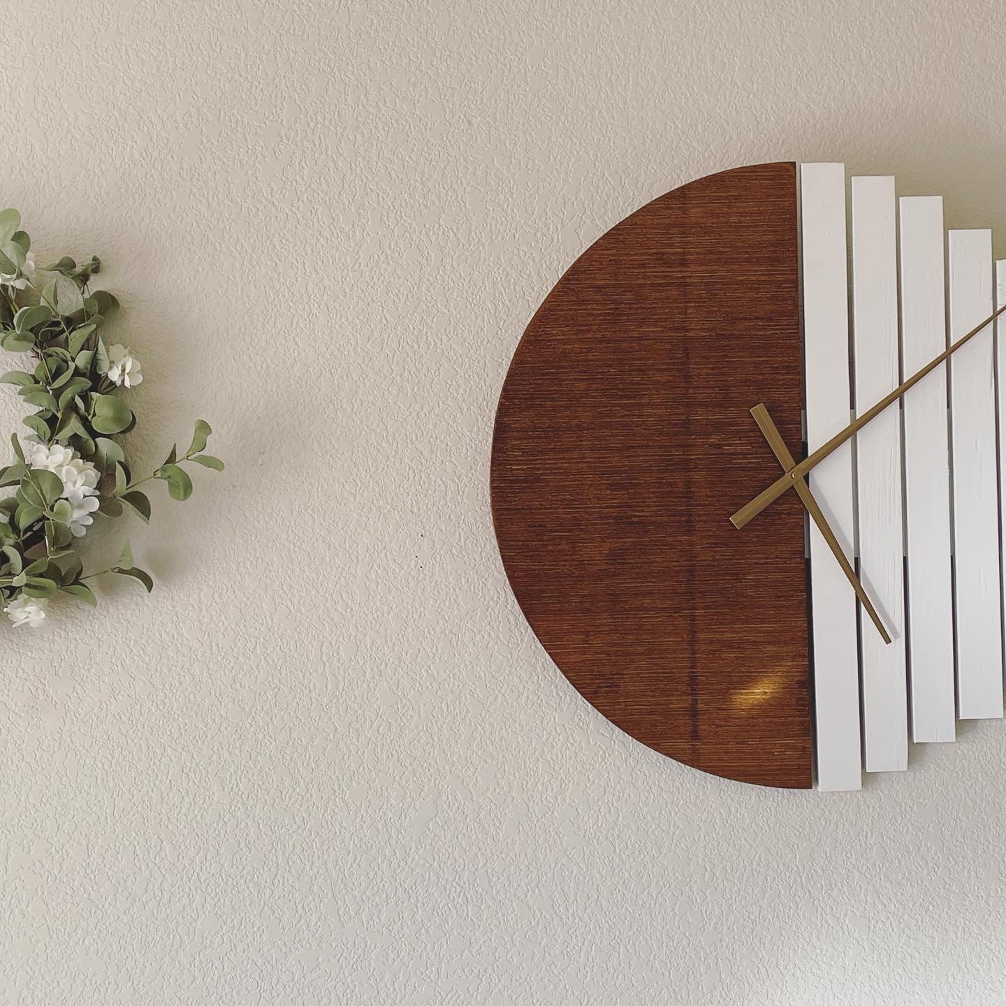 Half-circle/ Slat Oversized Wall Clock - Etsy