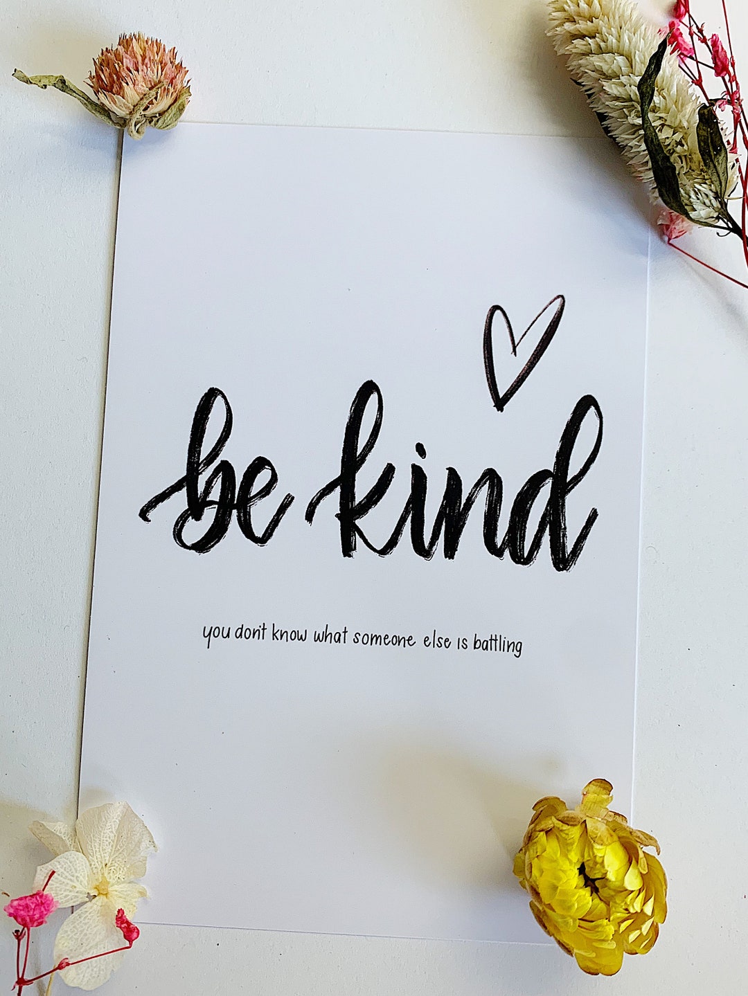 Be Kind Calligraphy Print 4x6" / Be Kind Calligraphy Quote Print / - Etsy