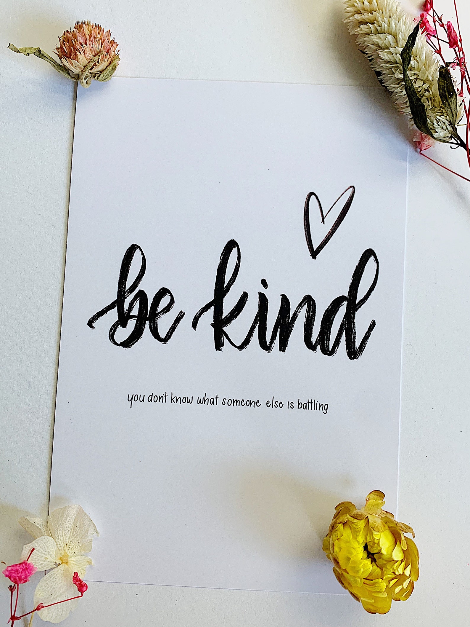 Be Kind Calligraphy Print 4x6 / Be Kind Calligraphy - Etsy España