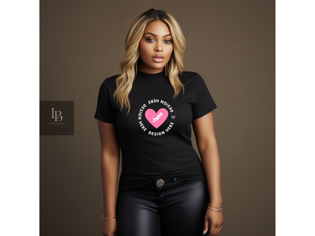 Premium Black Tshirt Mockup Black Model Mockup Black Model Tshirt ...