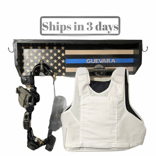 Police Gear Rack Thin Blue Line Gear Rack Police Officer - Etsy