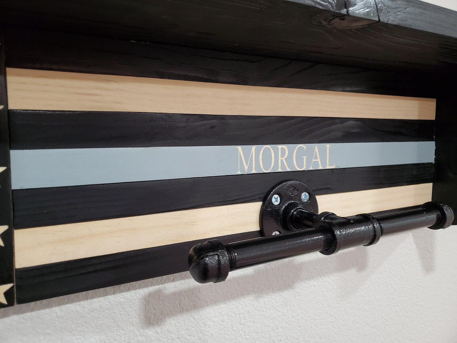 Engraved Personalized Police Duty Gear Rack - Thin Blue Line ...
