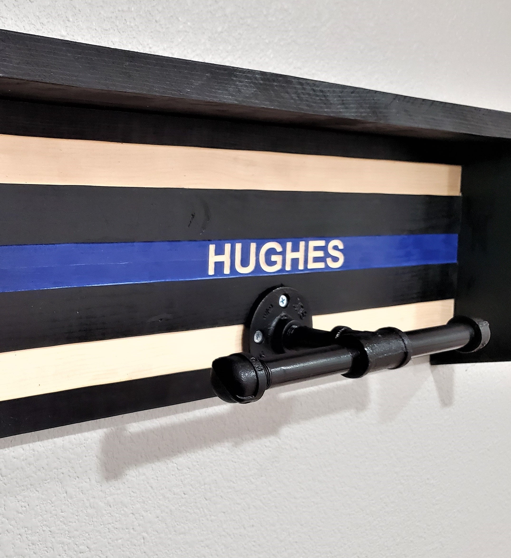 Engraved Personalized Police Duty Gear Rack Thin Blue Line | Etsy
