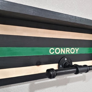 Engraved Personalized Police Gear Rack Thin Blue Line Galvanized Steel ...