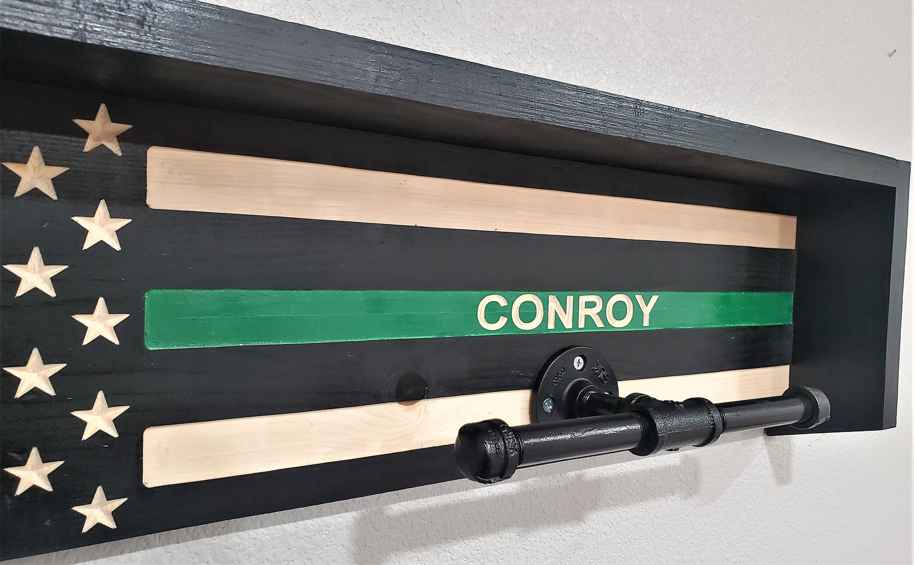 Engraved Personalized Police Duty Gear Rack Thin Blue Line - Etsy