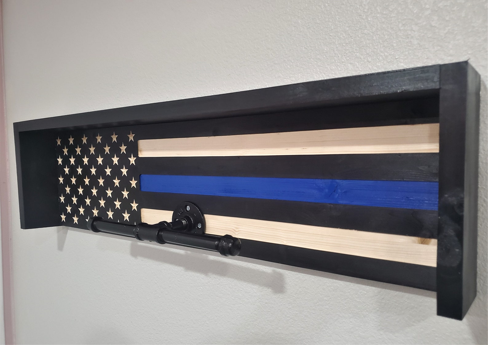 Engraved Personalized Police Duty Gear Rack Thin Blue Line | Etsy