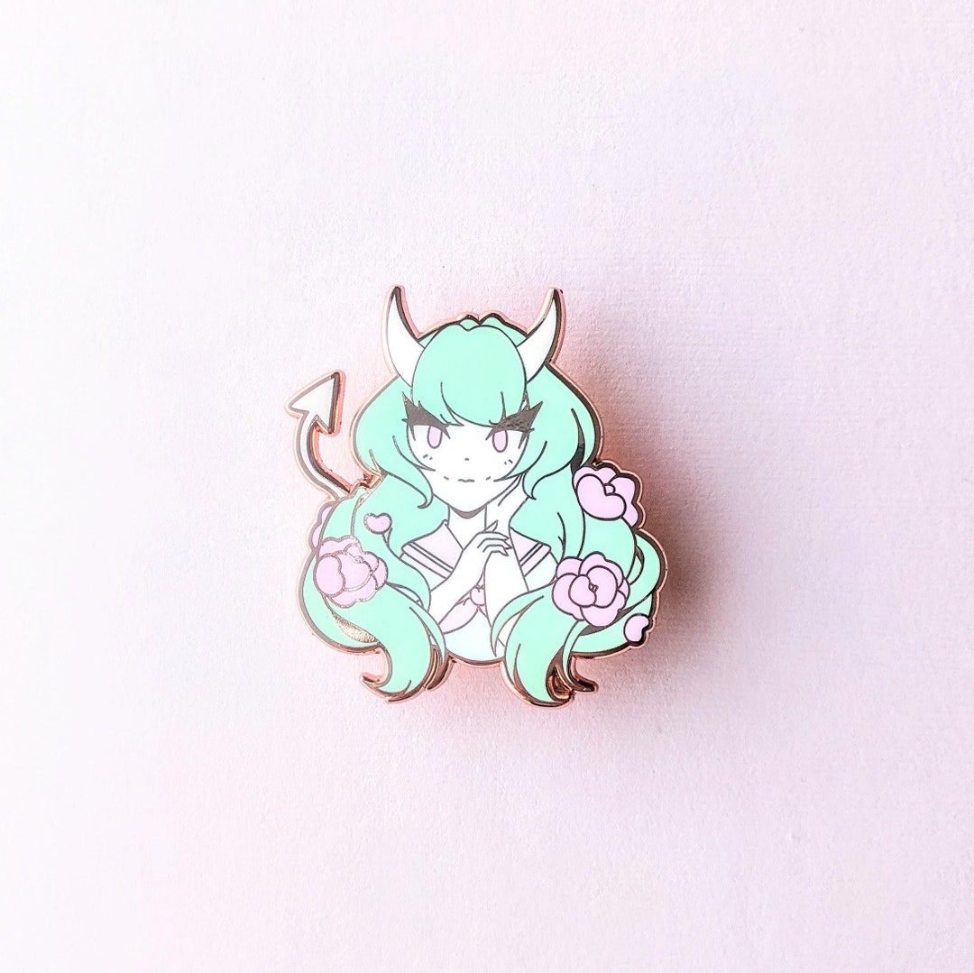 Demon Girl Kira Hard Enamel Pin - Etsy