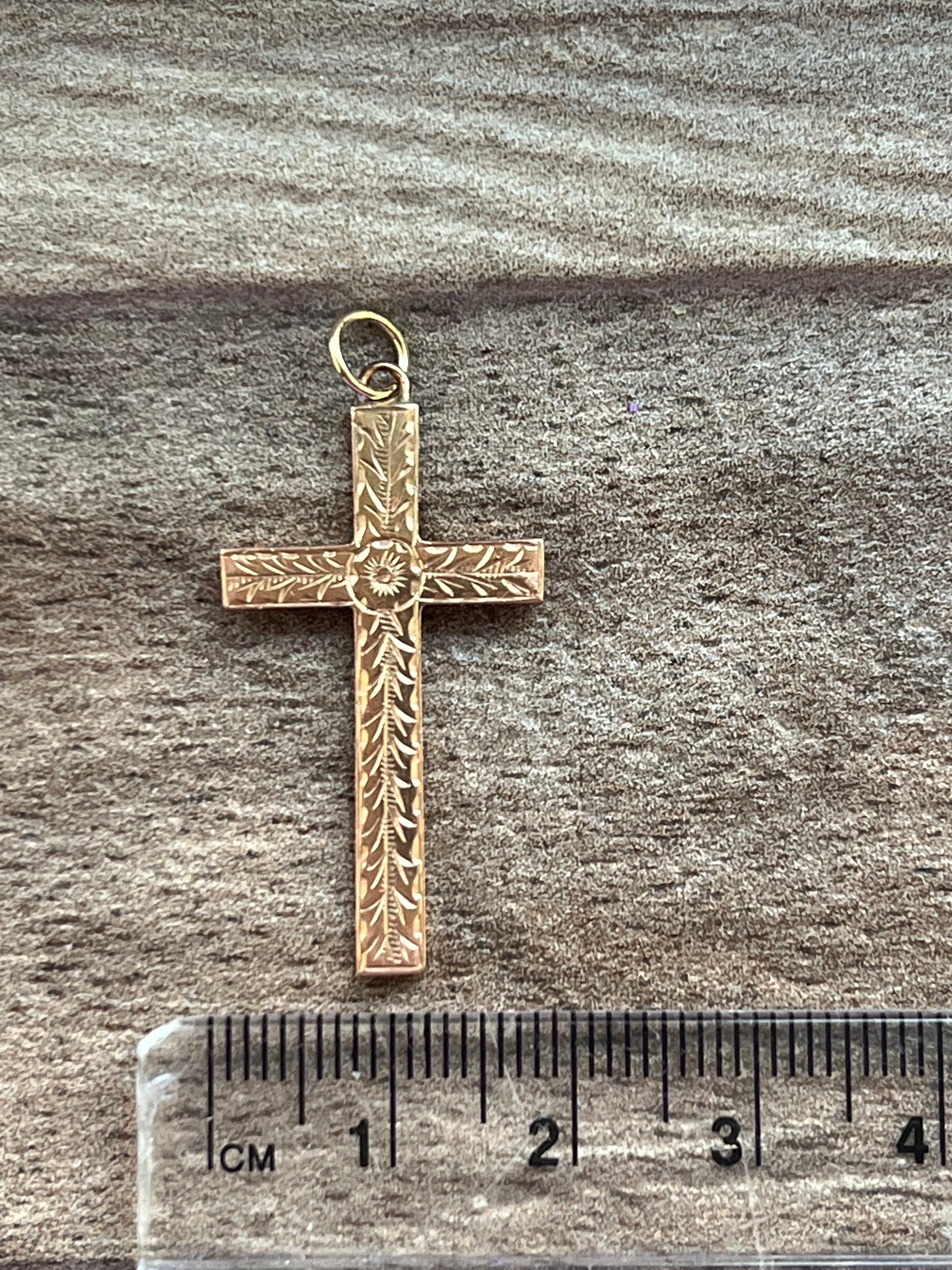 Victorian 9ct Gold Ornate Cross Charm Pendant - Etsy