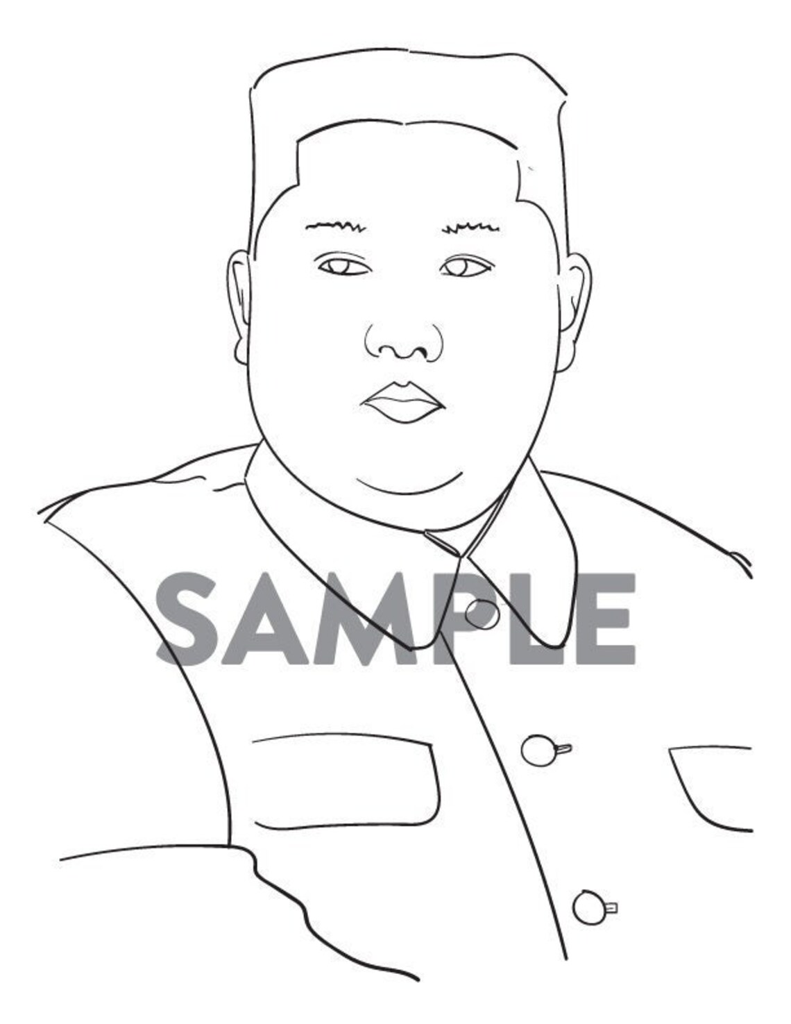 Kim Jong Un Printable Coloring Page: Homeschool Activity (PDF) - Etsy
