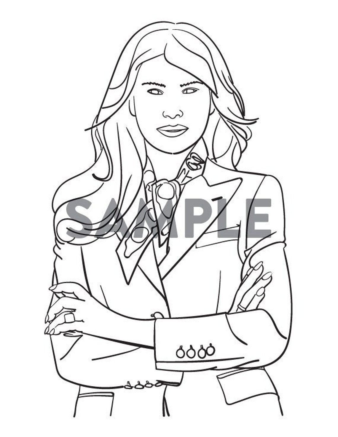 Melania Trump Printable Coloring Page Activity Sheet Instant Download ...