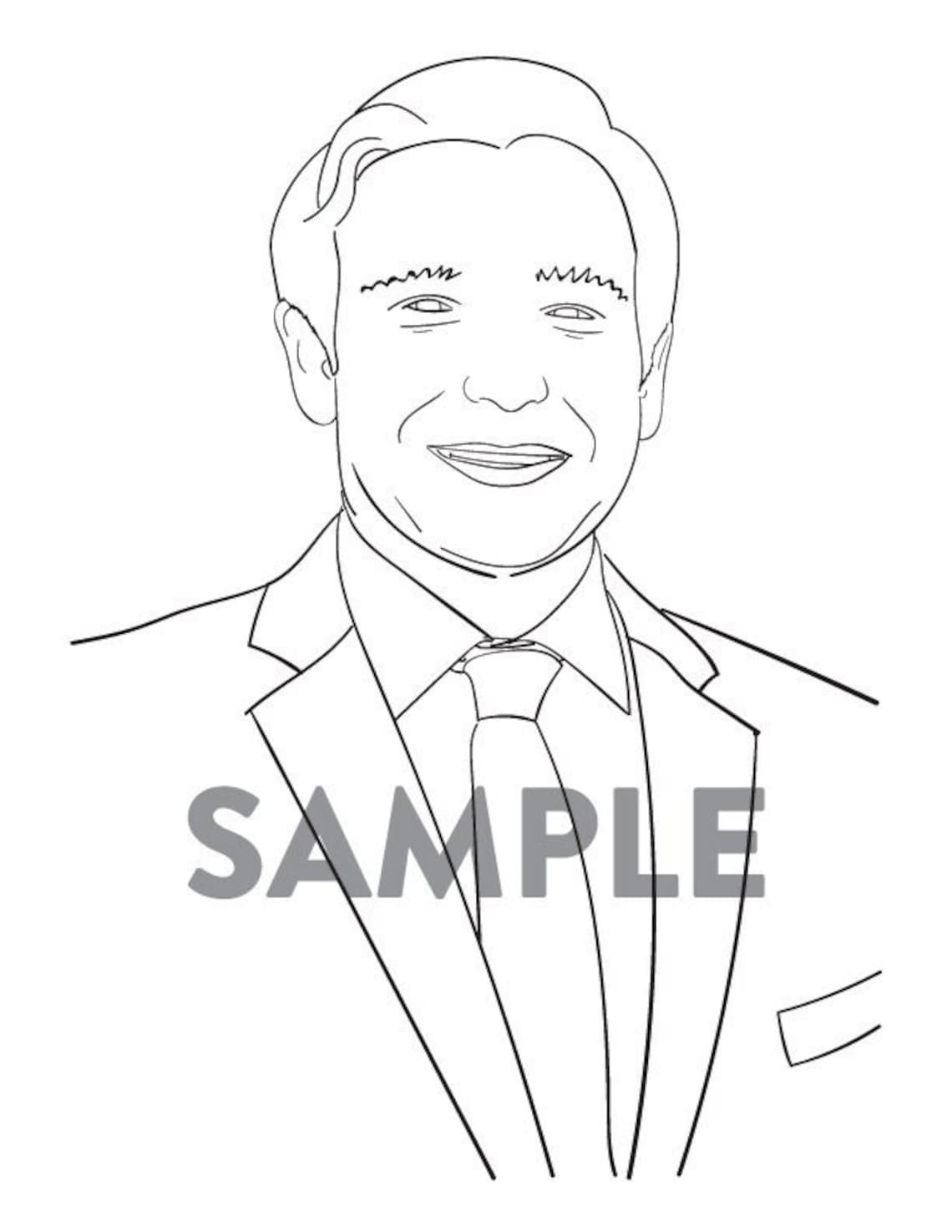 Ron Desantis Printable Coloring Page Activity Sheet Instant Download ...