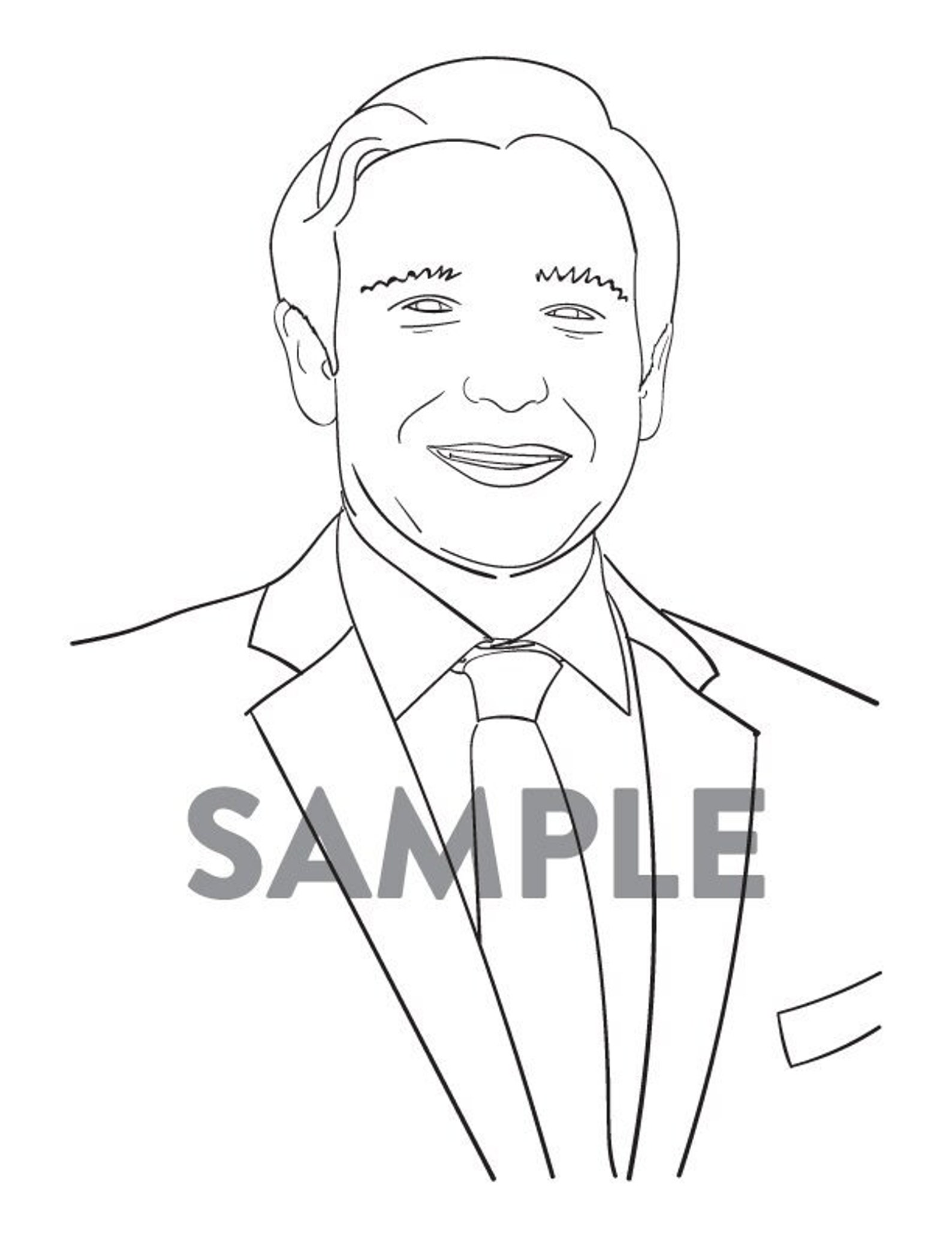 Ron Desantis Printable Coloring Page Activity Sheet Instant Download ...
