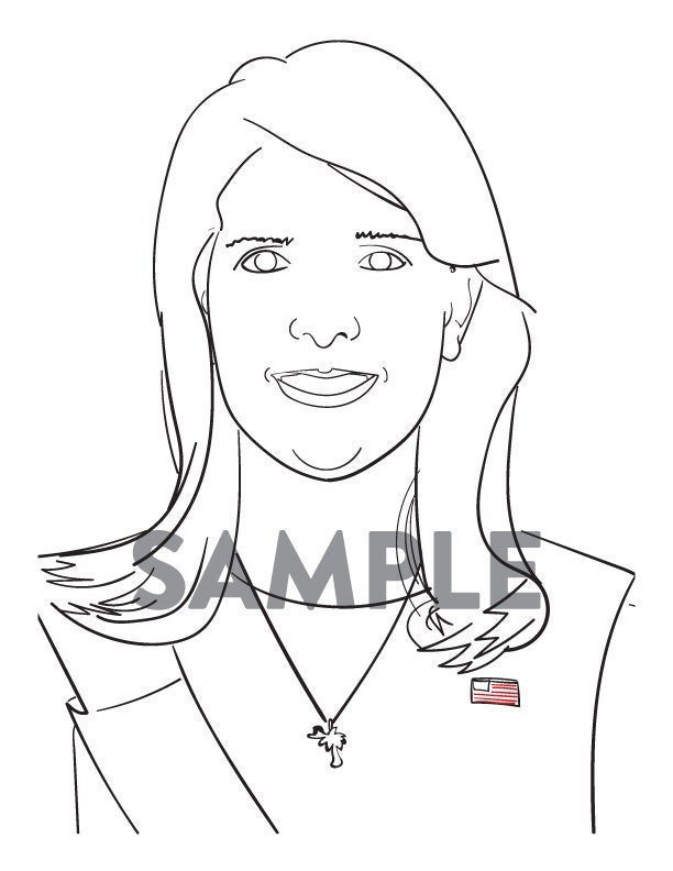 Nikki Haley Printable Coloring Page Activity Sheet Instant Download ...