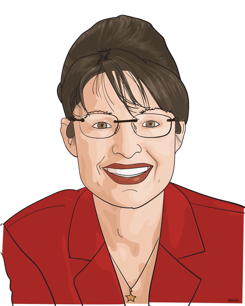 Sarah Palin Printable Coloring Page Activity Sheet Instant Download ...