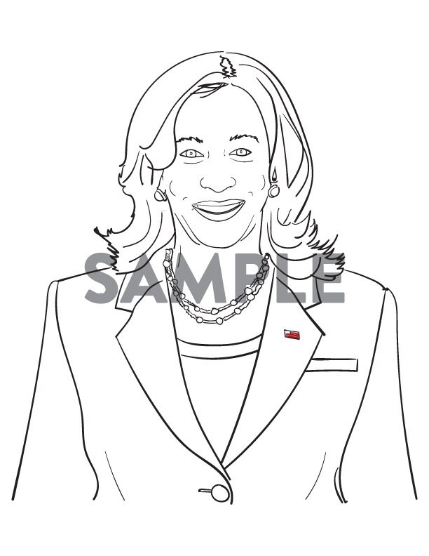 Joe Biden & Kamala Harris Printable Coloring Pages Activity Sheet ...