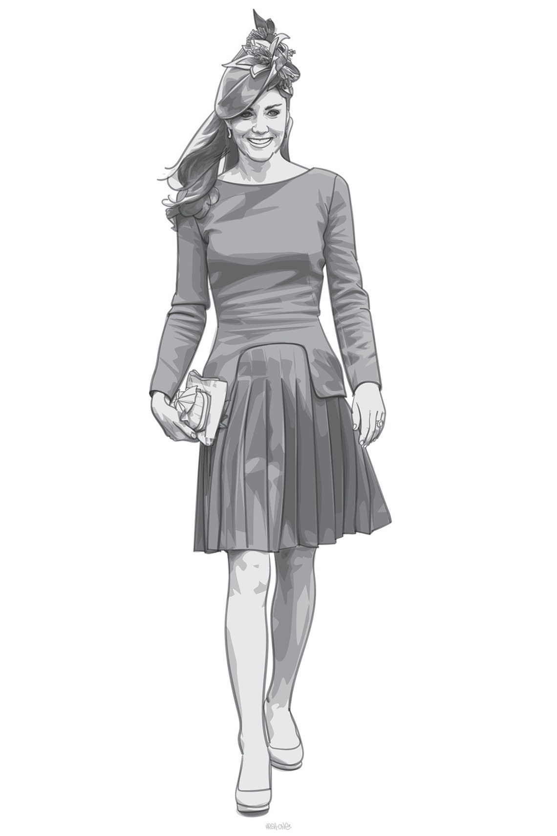 Kate Middleton Printable Coloring Page Activity Sheet Instant Download ...