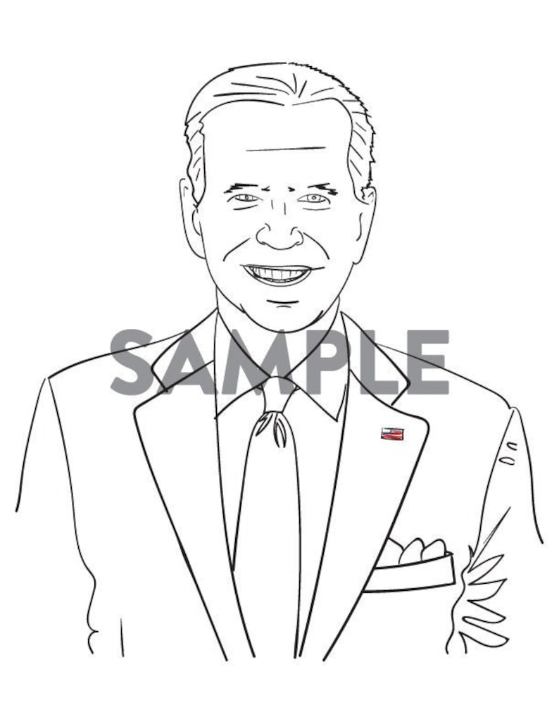Joe Biden & Kamala Harris Printable Coloring Pages Activity Sheet ...