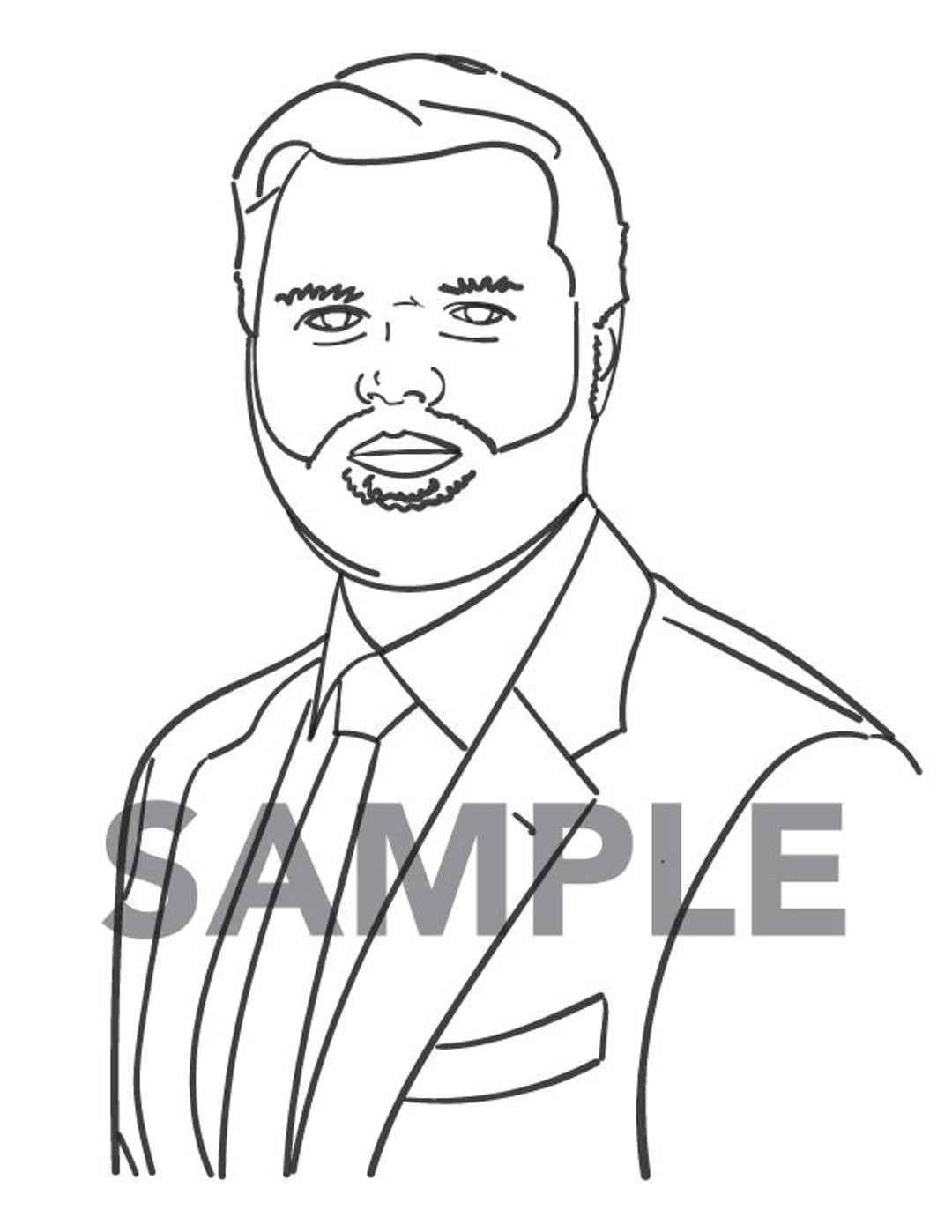 JD Vance Printable Coloring Page Activity Sheet Instant Download ...