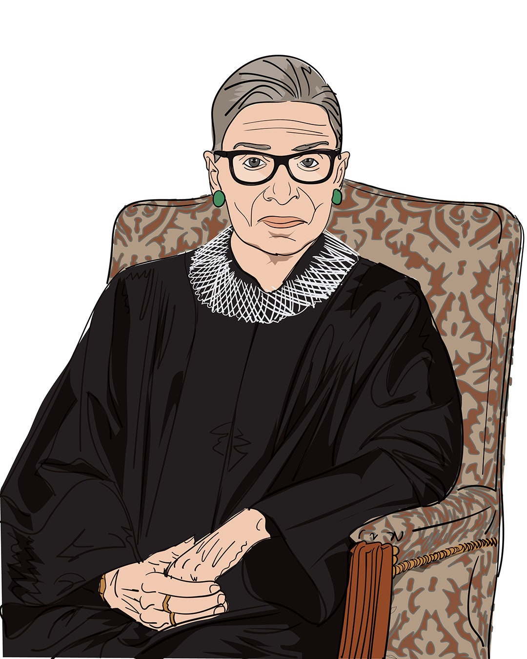 Ruth Bader Ginsburg RBG Printable Coloring Page Activity Sheet Instant ...