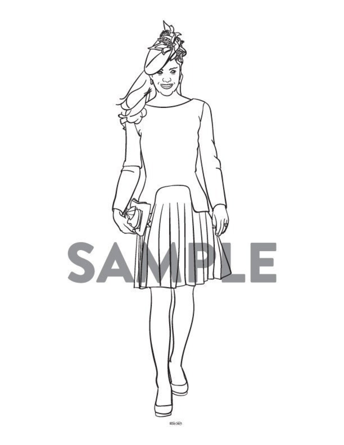 Kate Middleton Printable Coloring Page Activity Sheet Instant Download ...
