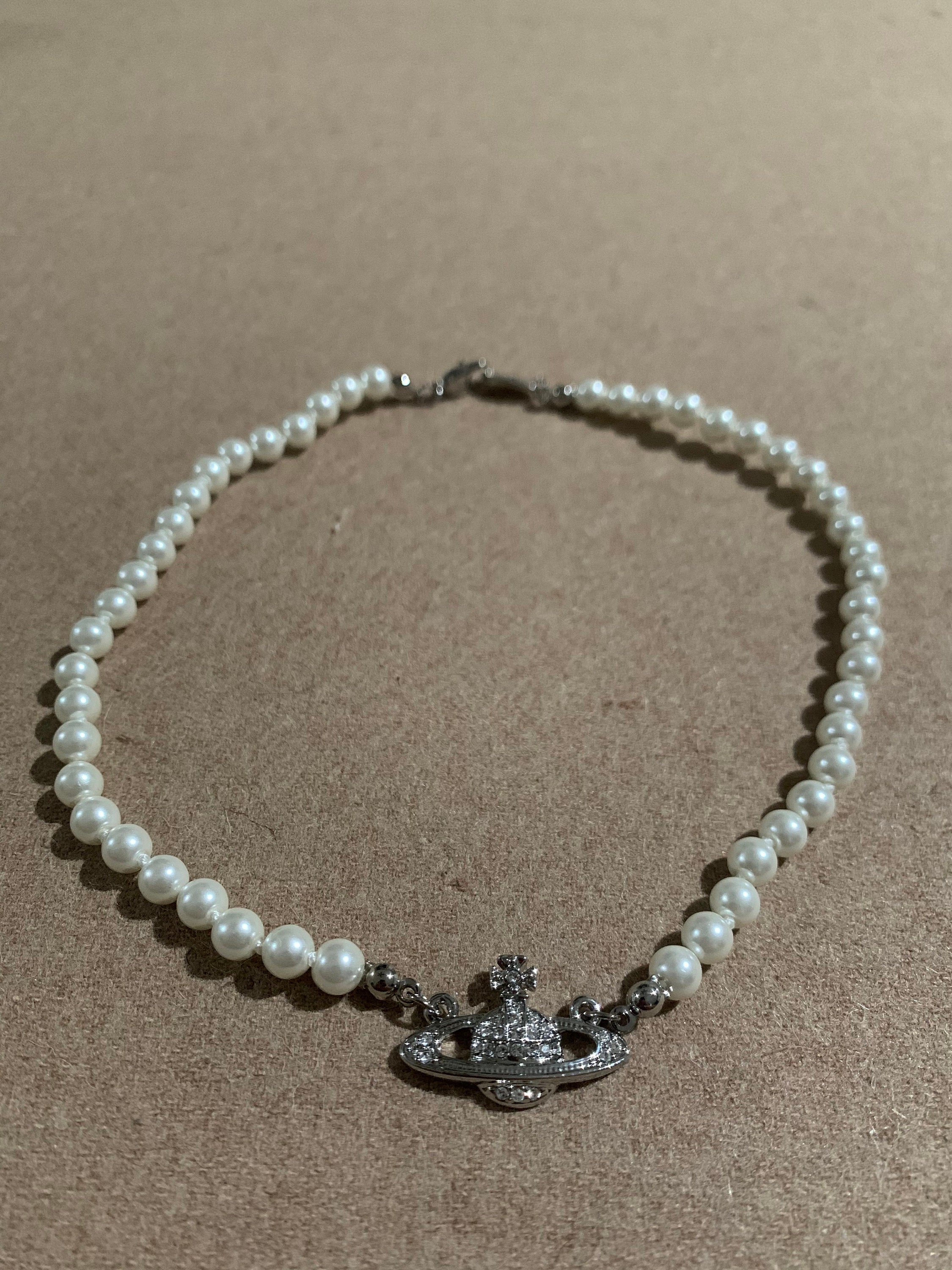 Vivienne Westwood Silver Pearl Necklace Etsy