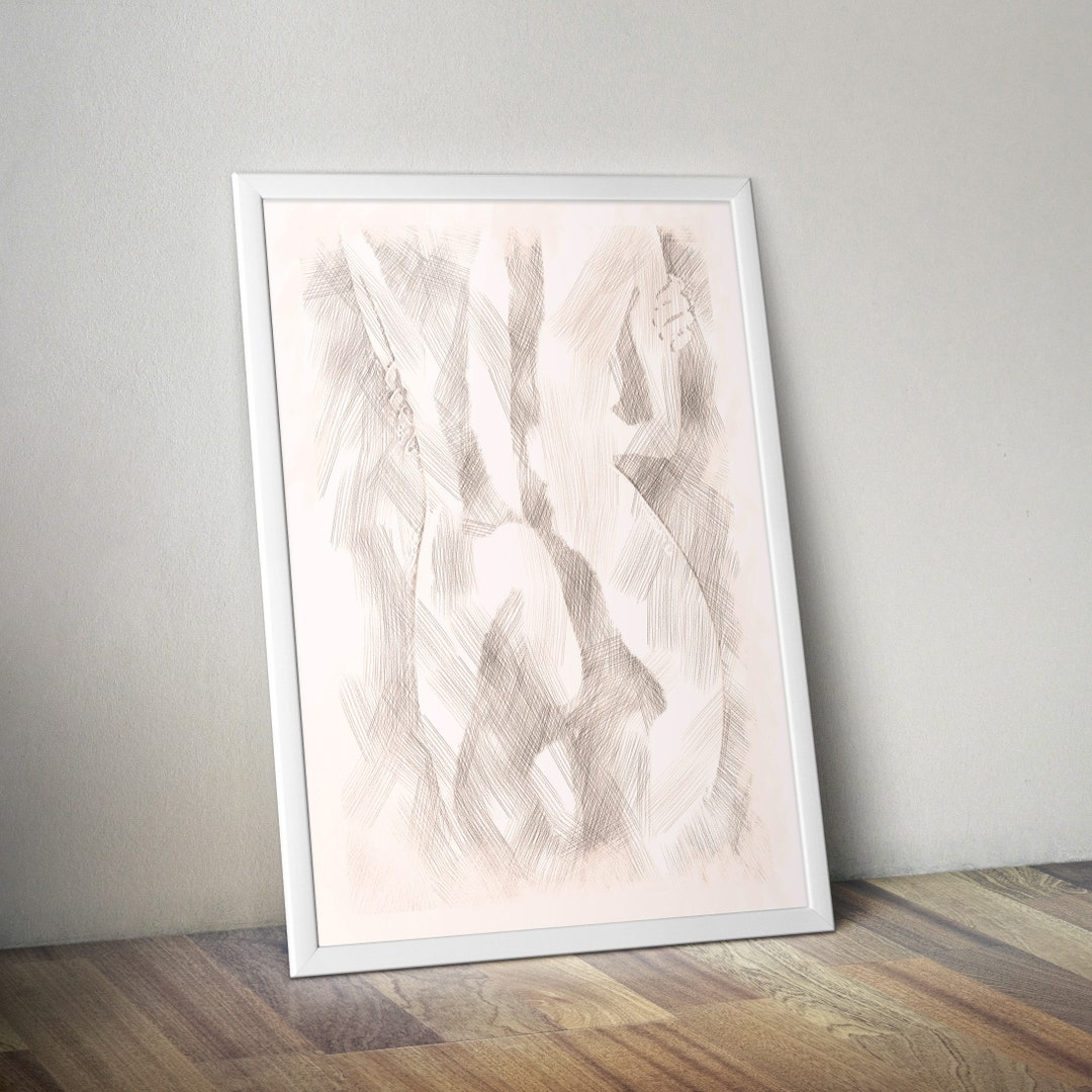Printable Abstract Line Art of a Nude, Figurative Art for Download - Etsy