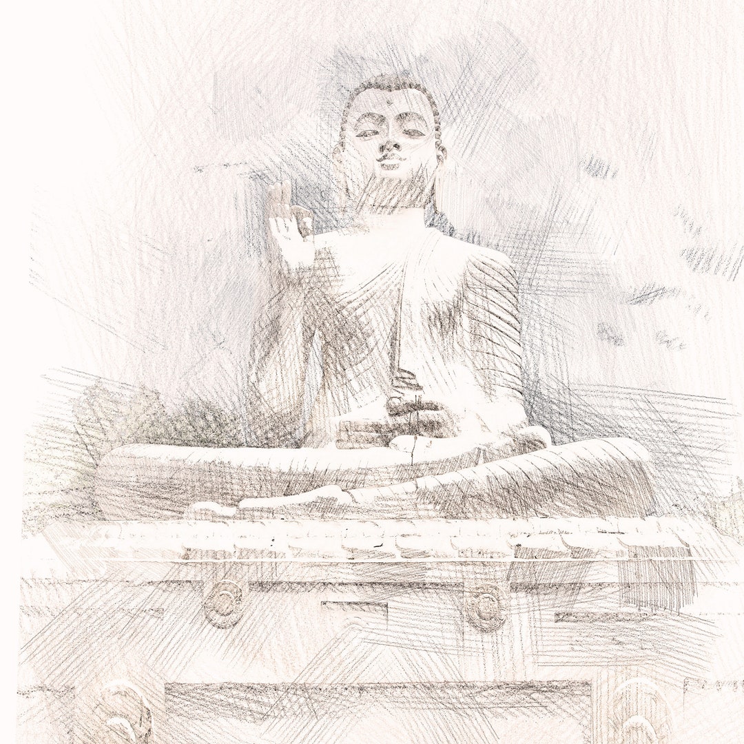 Digital Download of Buddha, Printable Download of Abstract Line Art - Etsy